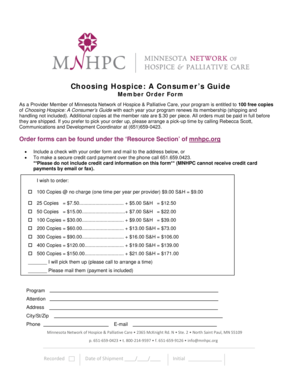 Fillable Online Member Order Form - Minnesota Network of Hospice ...