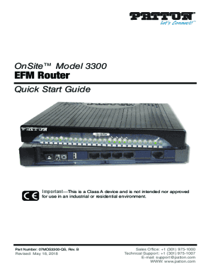 Fillable Online OnSite Model OS3300 EFM Router Quick Start Guide. Part # 07MOS3300-QS Rev. B Fax ...