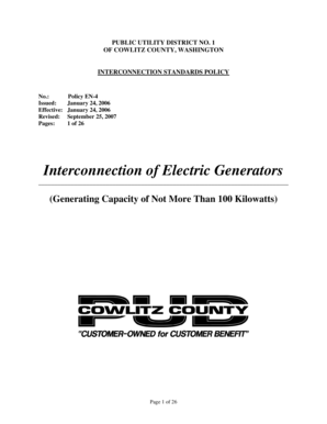 Fillable Online cowlitzpud Interconnection of Electric Generators - Cowlitz PUD - cowlitzpud Fax ...