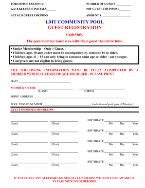 Fillable Online lmt Community Pool Guest Registration Form - lmt Fax ...
