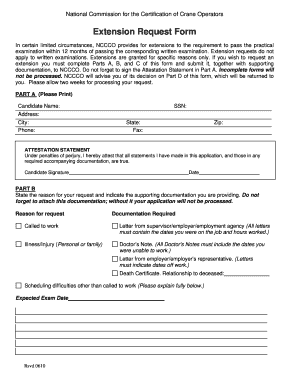 Fillable Online nccco Extension Request Form - NCCCO - nccco Fax Email ...