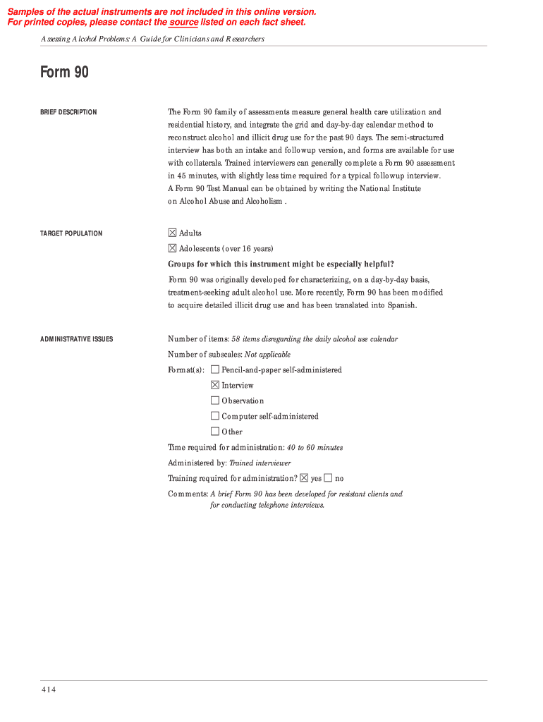 Fillable Online pubs niaaa nih Form 90 - National Institutes of Health ...