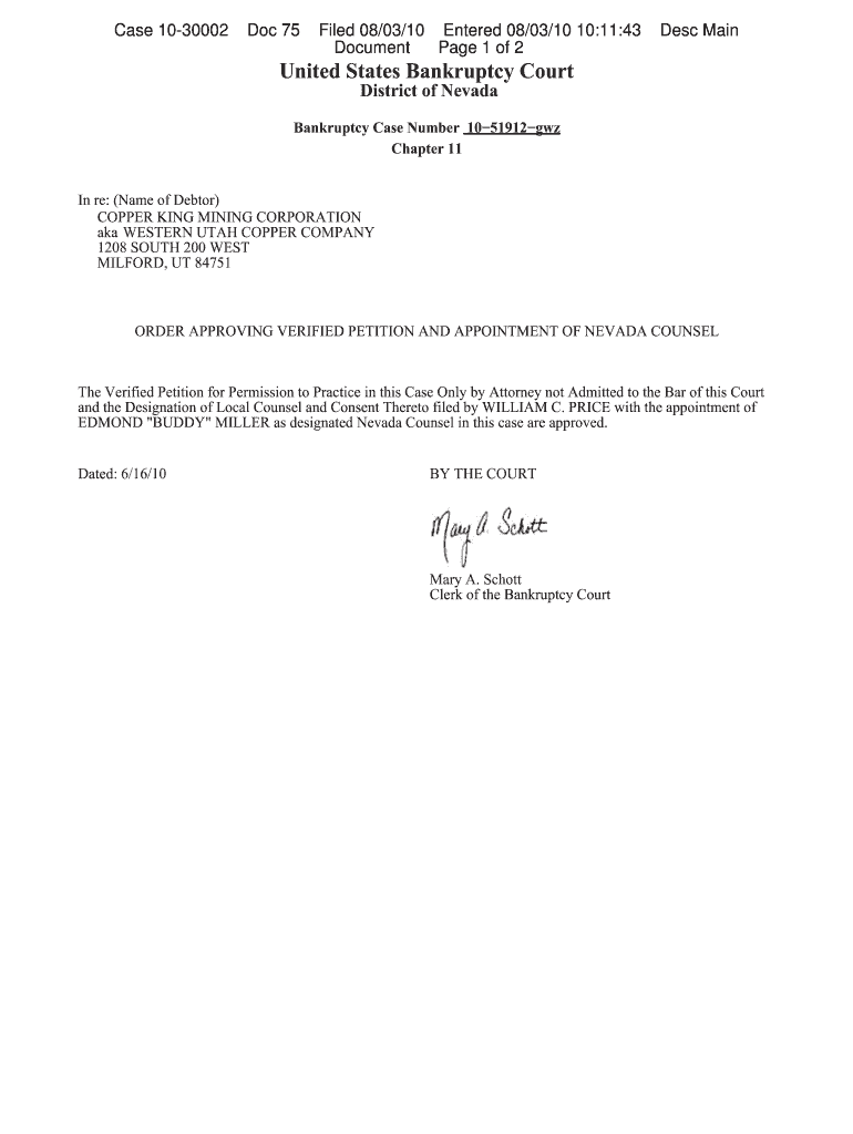 Fillable Online Case 10-30002 Fax Email Print - pdfFiller