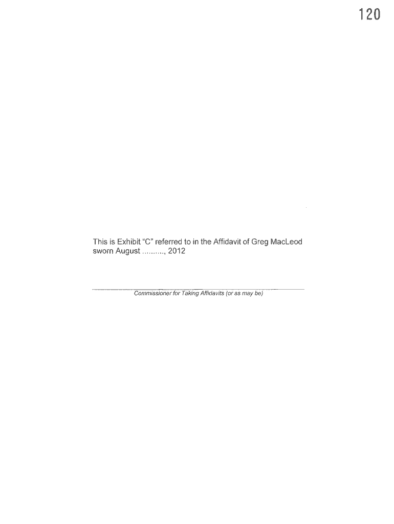 Fillable Online This is Exhibit "C" referred to in the Affidavit of ...