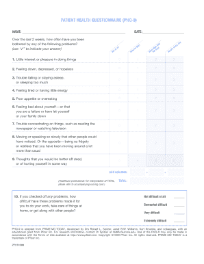 Fillable Online Patient bhealth questionnaireb phq-9 - Dr Joti Samra R Psych Fax Email Print ...
