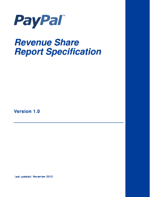 Fillable Online PayPal Revenue Share Report Specification, Version 1 ...