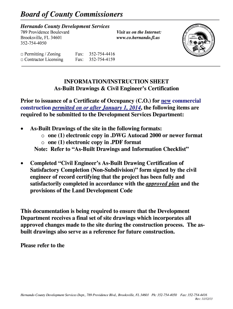 Fillable Online Board of County Commissioners - Welcome to Hernando ...