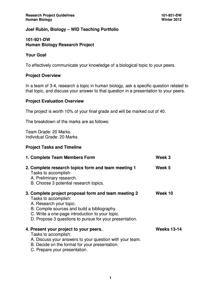 Fillable Online Research Project Guidelines Fax Email Print - pdfFiller
