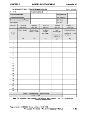 Fillable Online inspection gc CHAPTER 5 GRADES AND STANDARDS - Canadian ...