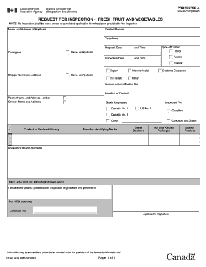 Fillable Online inspection gc Request for Inspection Fresh Fruit and Vegetables Fax Email Print ...