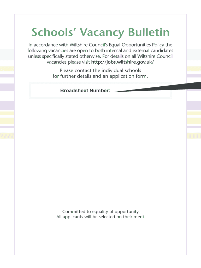 Fillable Online following vacancies are open to bothboth internal exter Fax Email Print - pdfFiller