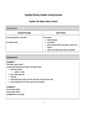 Fillable Online Expedition Planning Template - Models of Excellence Fax ...