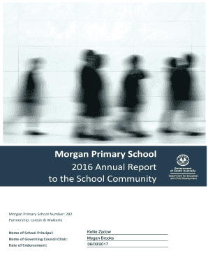 Fillable Online Morgan Primary School 2016 Annual Report to the School ...