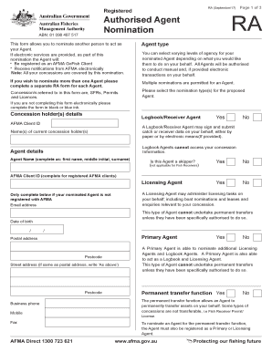 Fillable Online Registered Authorised Agent Nomination form (PDF, 15 KB ...