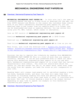 Fillable Online Mechanical Engineering Past Papers N4. Mechanical ...