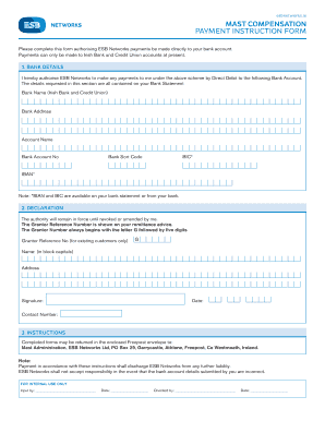 Fillable Online Mast CoMpensation Payment instruction form - ESB ...