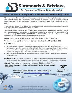 Fillable Online STP Operator Certification Mandatory Units Fax Email ...