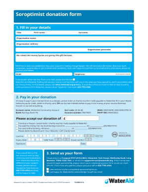 Fillable Online Soroptimist donation form - WaterAid Fax Email Print ...