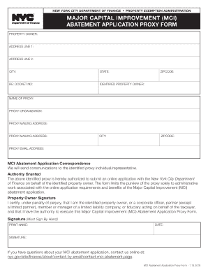 Fillable Online Major Capital Improvement (MCI) Abatement Application ...