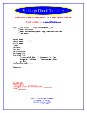 Furlough Clearance Template Doc Template | pdfFiller