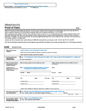 Fillable Online Sample Proof of Claim Fax Email Print - pdfFiller