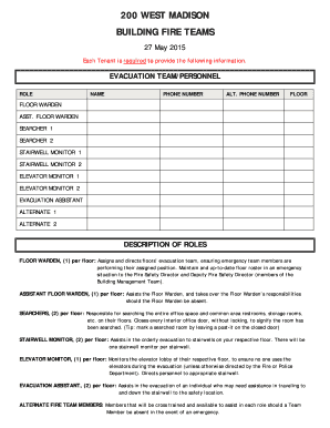 Fillable Online Building Fire Teams Form Fax Email Print - pdfFiller