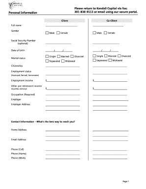 Fillable Online Data Gathering Form (in process) Fax Email Print ...