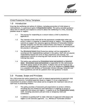 Fillable Online NZR Child Protection Template Fax Email Print - pdfFiller