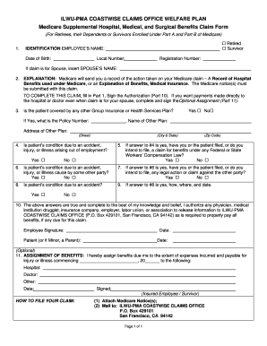 Fillable Online ILWU-PMA Welfare Plan - Supplemental Hospital Medical ...