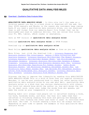 Fillable Online Qualitative Data Analysis Miles. Qualitative Data Analysis Miles Fax Email Print ...