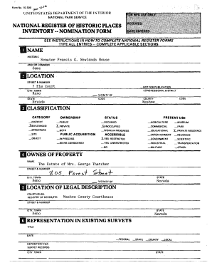Fillable Online national register of historic places inventory ...