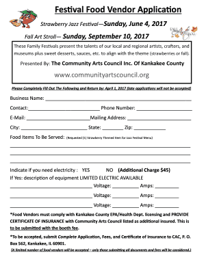Fall Festival Vendor Application - Fill Online, Printable, Fillable ...