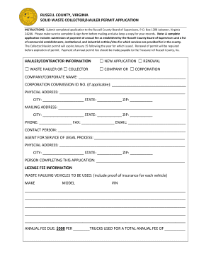 Fillable Online Solid Waste Hauler Permit Fax Email Print - pdfFiller