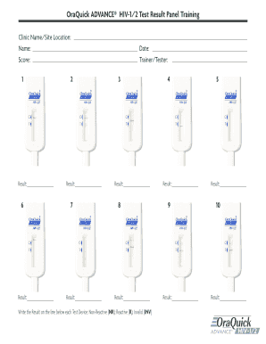 Fillable Online OraQuick ADVANCE HIV-1/2 Test Result Panel Training ...