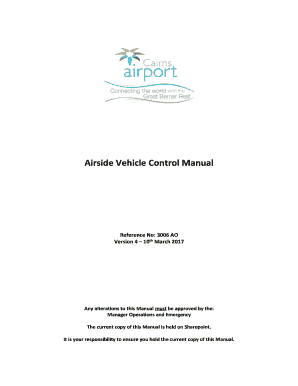 Fillable Online Airside Vehicle Control Manual - Cairns Airport Fax ...