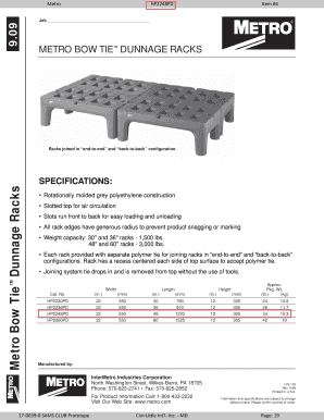Fillable Online Metro Bow Tie Dunnage Racks - QuickBase Fax Email Print ...