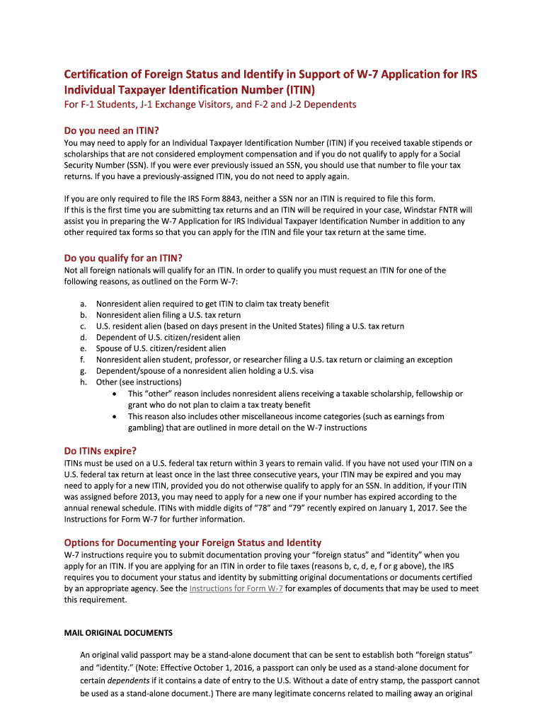 Fillable Online How do I apply for an ITIN?Internal Revenue Service Fax ...