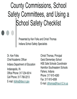 Fillable Online Using a school safety checklist: A countywide ...