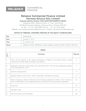 Fillable Online Reliance Commercial Finance Limited - Reliance Money ...