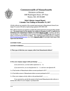 Fillable Online Debt Collector Annual Report Fax Email Print - pdfFiller