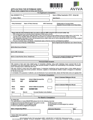 Fillable Online Application Form for Interbank GIRO. Application Form ...