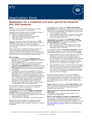 Fillable Online residence and work permit as a student Fax Email Print ...