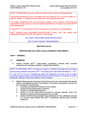 Fillable Online SPRAY-LOCK CONCRETE PROTECTION LONG-FORM GUIDE ... Fax ...