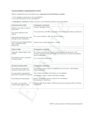 Fillable Online Consultation assessment form - Bradford VTS Fax Email ...