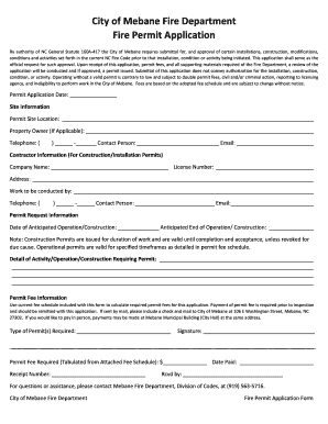 Fillable Online City of Mebane Fire Department Fax Email Print - pdfFiller