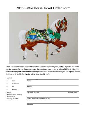 Fillable Online raffle horse ticket order form Fax Email Print - pdfFiller
