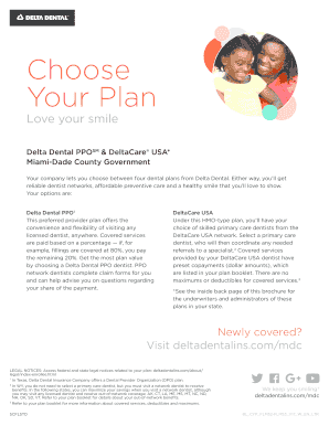 Fillable Online DeltaCare USA Standard or Enriched DHMO plan - Miami ...
