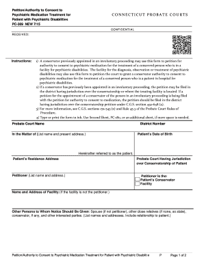 Fillable Online PC-309 - Connecticut Probate Courts Fax Email Print ...