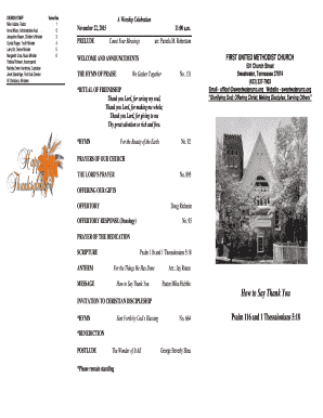 Fillable Online How to Say Thank You - First United Methodist Church ...