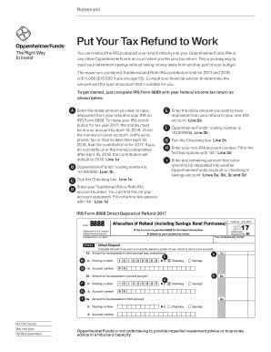 Fillable Online Put Your Tax Return to Work IRS Form 8888 - Oppenheimer ...
